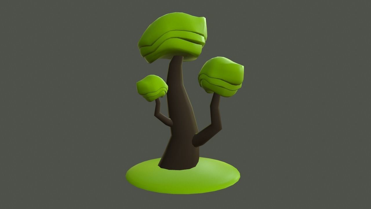 Stylized Cartoon Trees 3D model | CGTrader