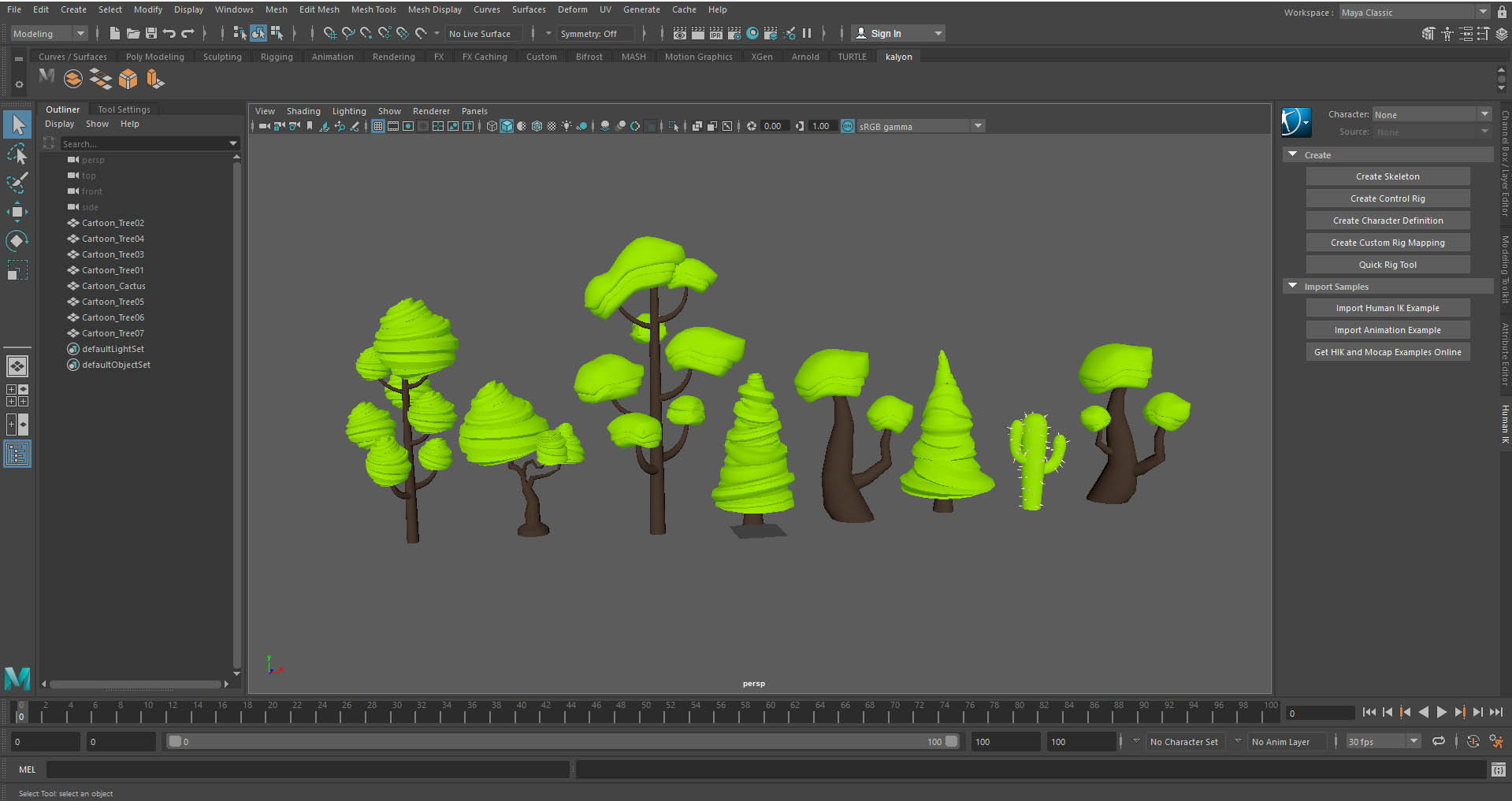 Stylized Cartoon Trees 3D model | CGTrader