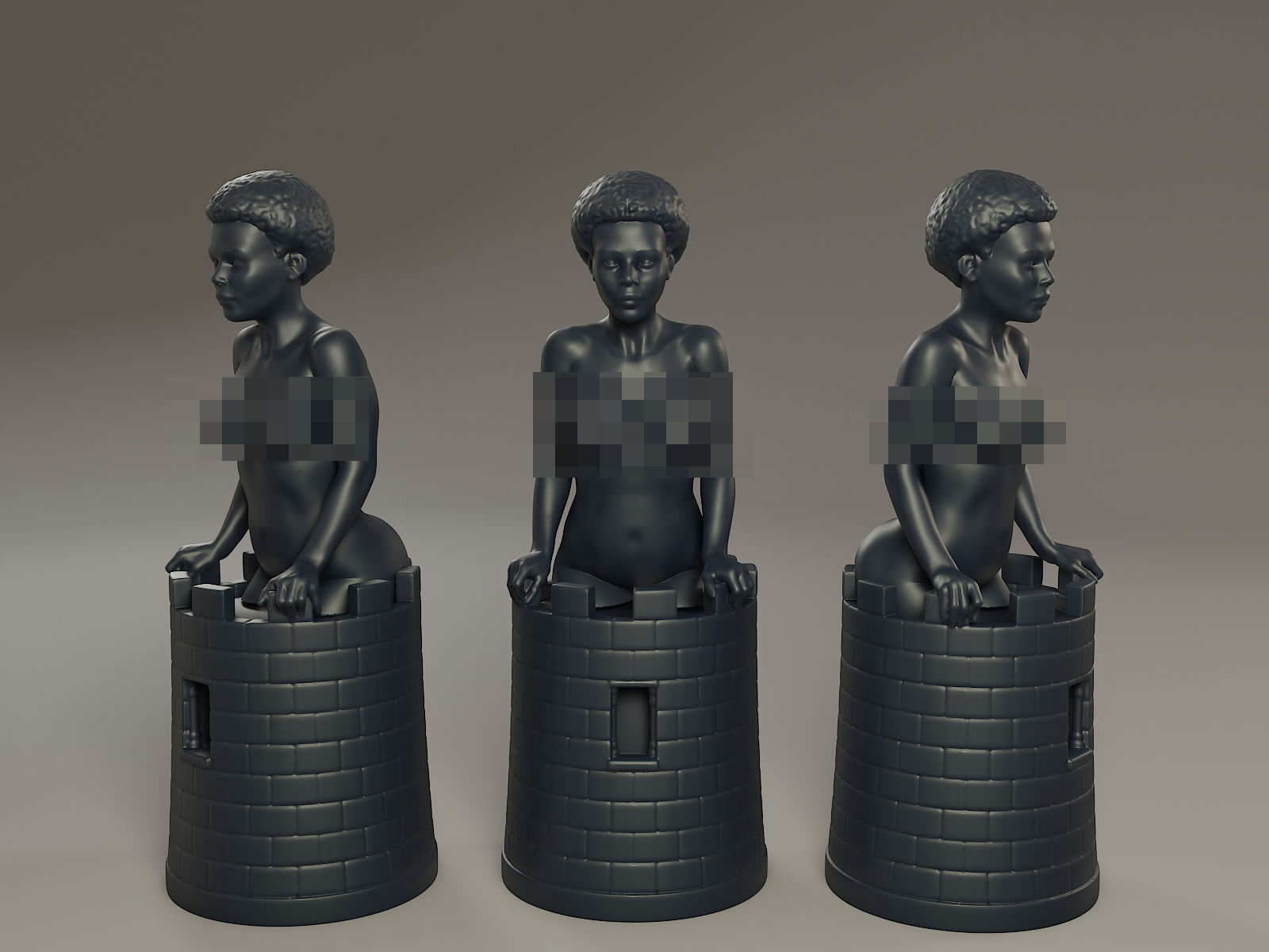 Black Chess Female Rook 3D model 3D printable | CGTrader
