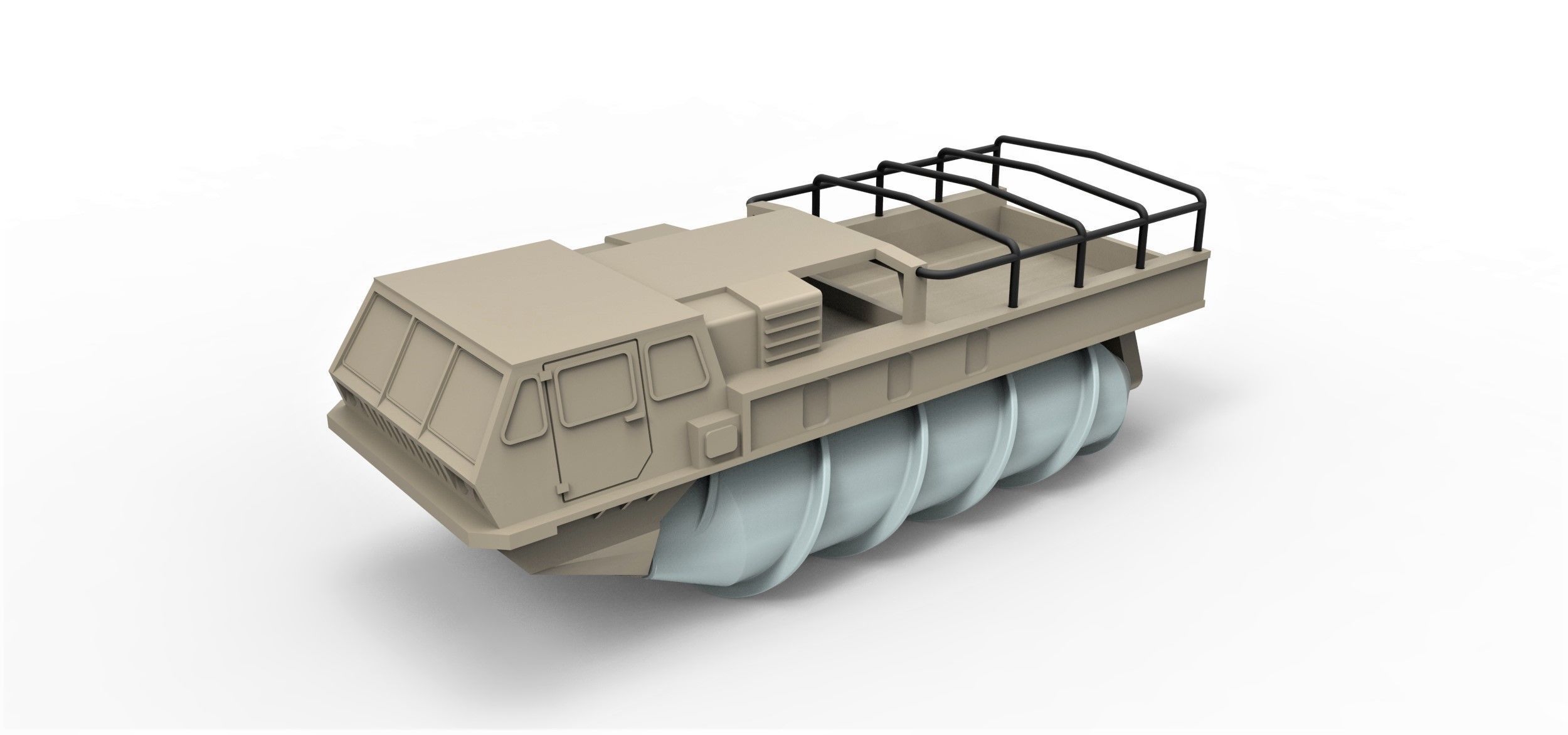 Screw terrain vehicle ZIL-4904 Scale 1 to 43 3D model 3D printable ...