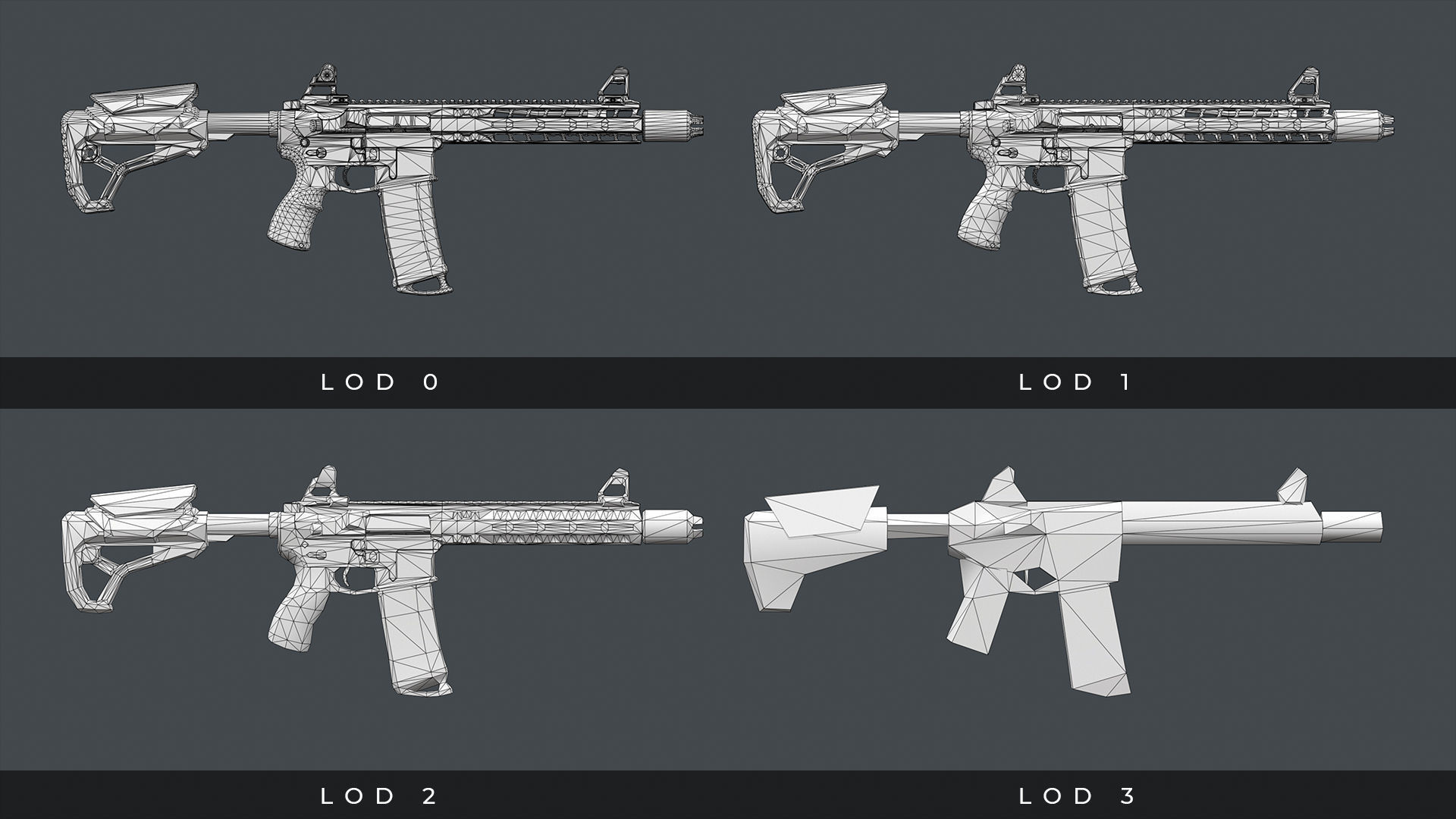 3D model AR15 - Animated FPS Weapon for Unreal Engine VR / AR / low ...