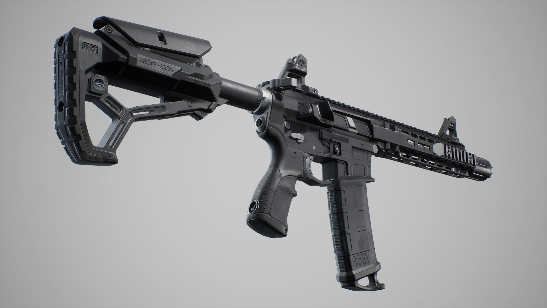 3D model AR15 - Animated FPS Weapon for Unreal Engine VR / AR / low ...