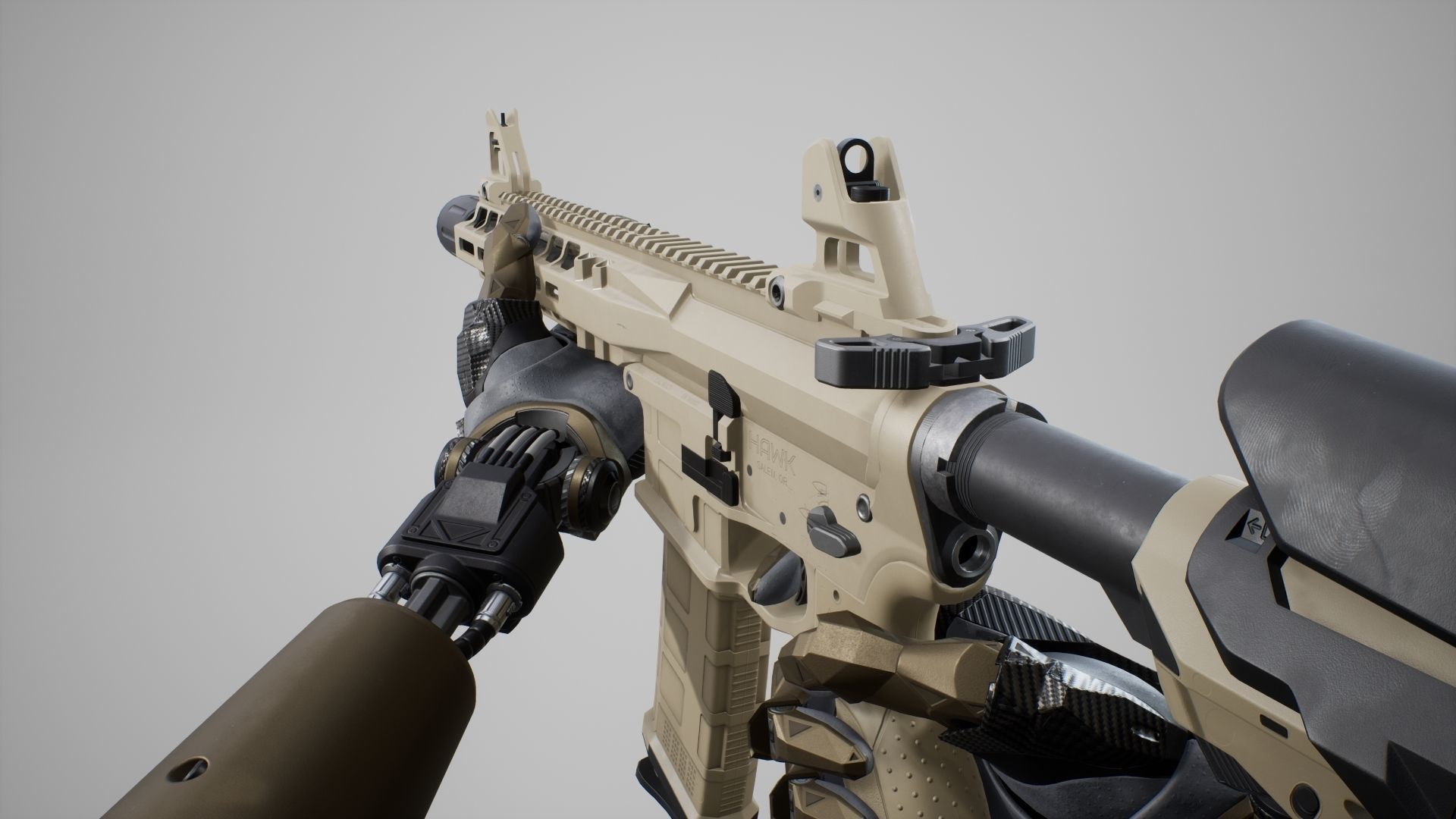 3D model AR15 - Animated FPS Weapon for Unreal Engine VR / AR / low ...