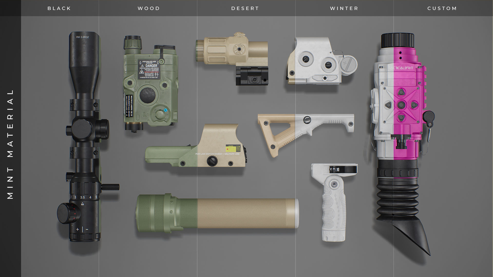 3D model Weapon Mods Vol 1 - FPS Gun Attachments for Unreal Engine VR ...