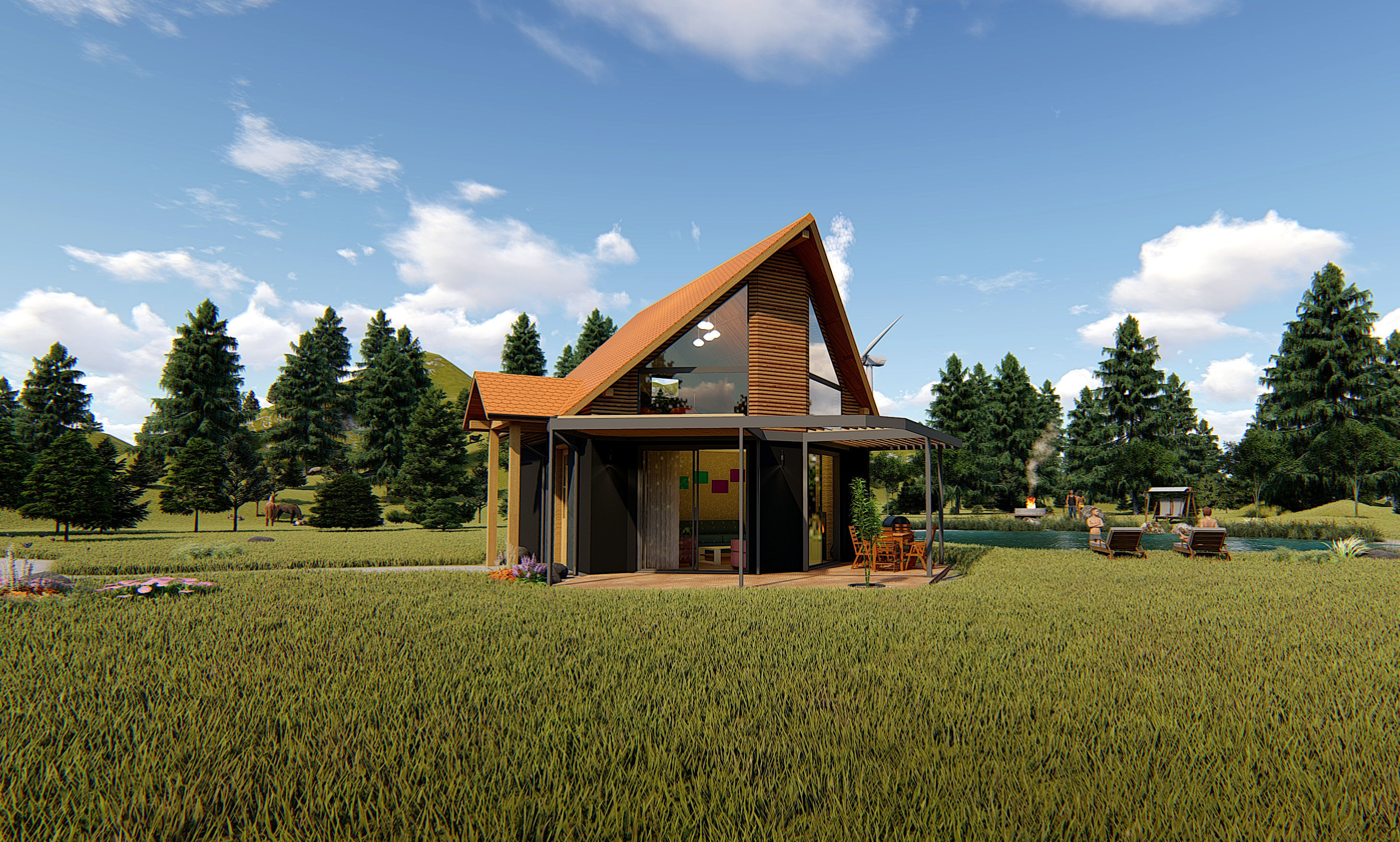 3D model TINY HOUSE ON 50M2 ON 2 FLOORS VR / AR / low-poly | CGTrader