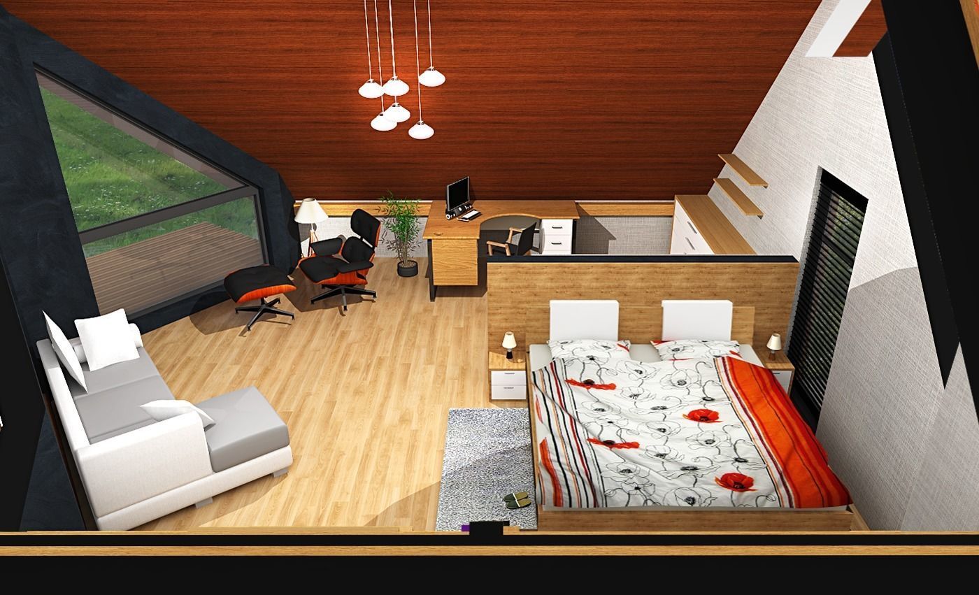 3D model TINY HOUSE ON 50M2 ON 2 FLOORS VR / AR / low-poly | CGTrader