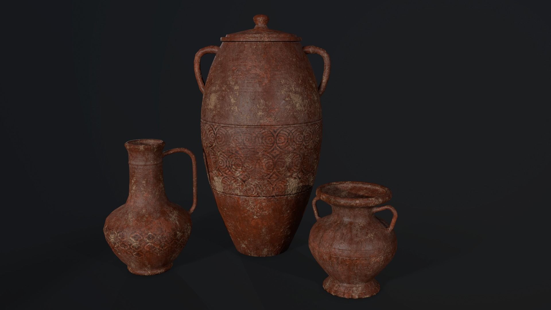 3D model CLAY POT Game Ready Low Poly VR / AR / low-poly | CGTrader