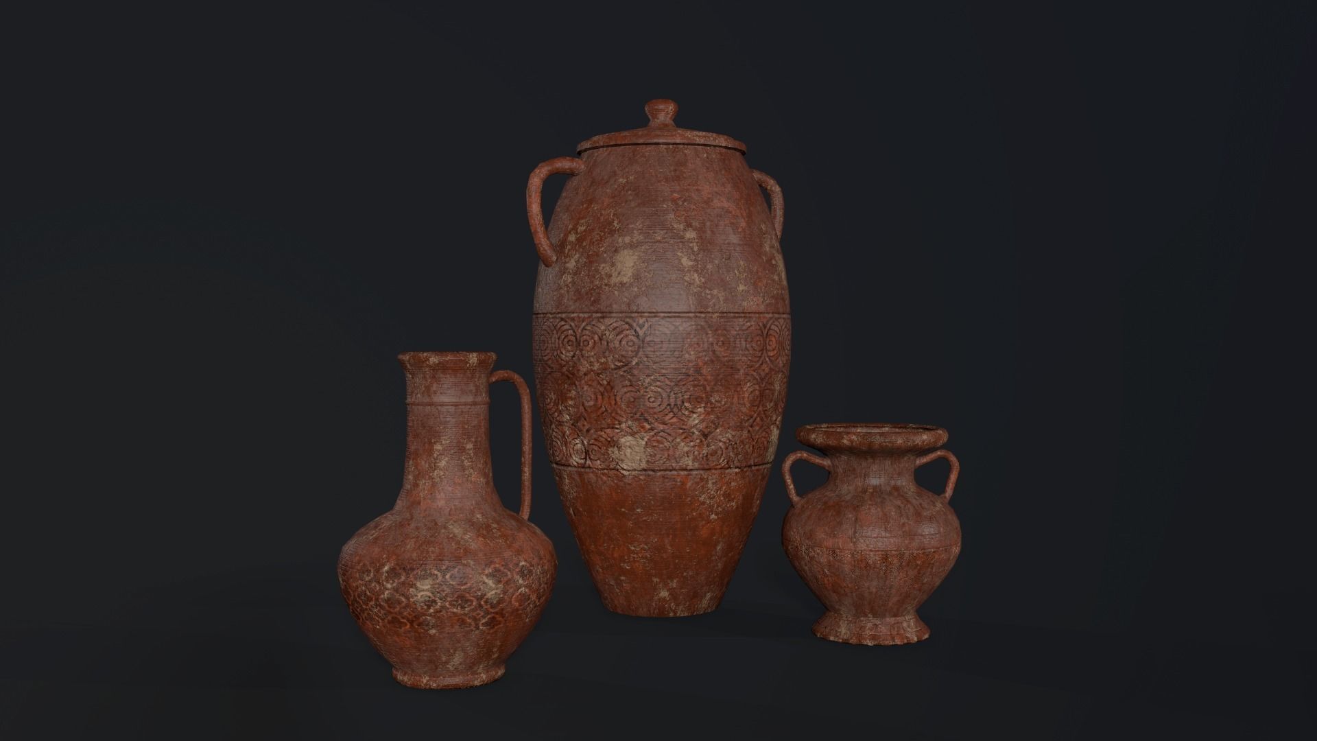 3D model CLAY POT Game Ready Low Poly VR / AR / low-poly | CGTrader