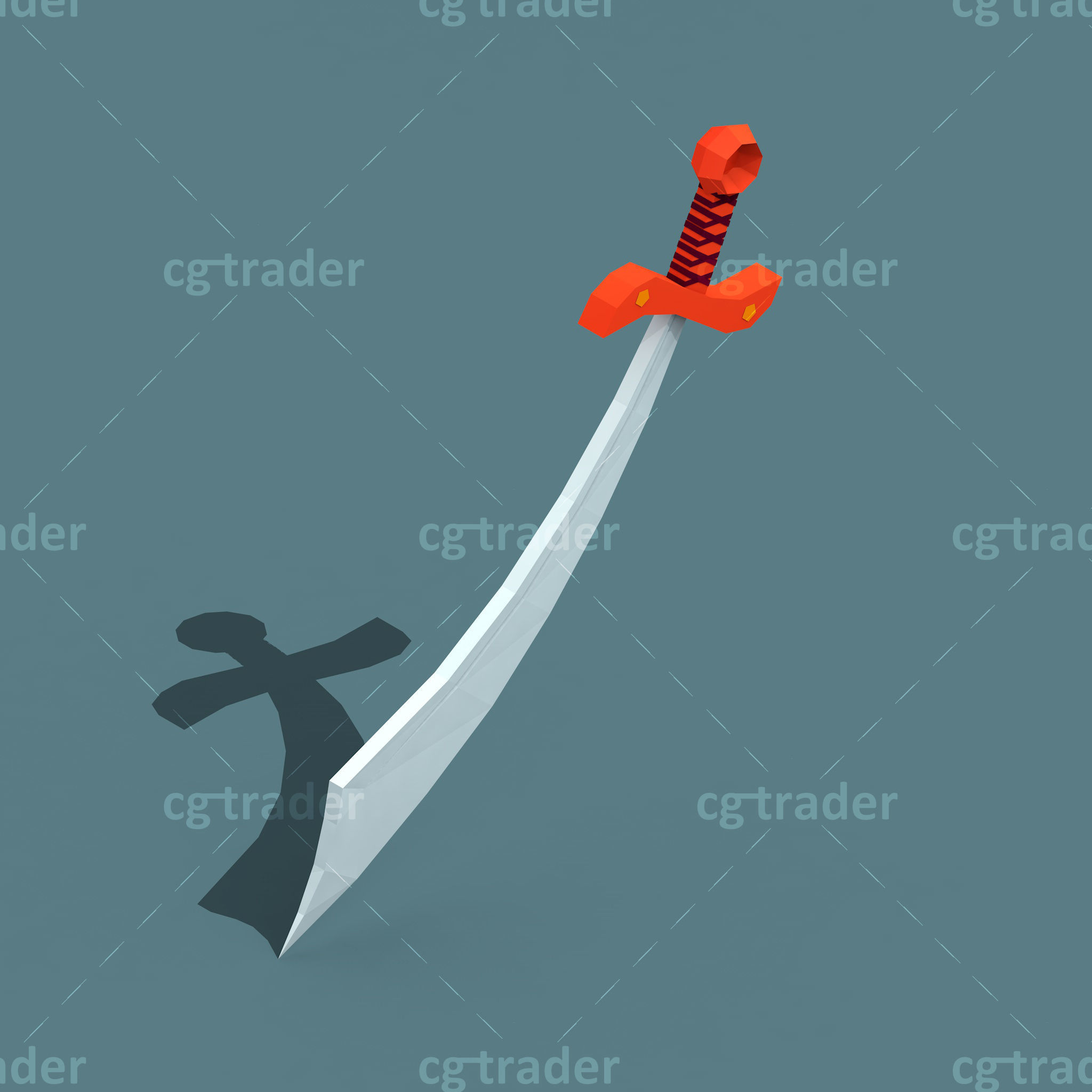 3D model Low Poly Sword Isometric Icon VR / AR / low-poly | CGTrader