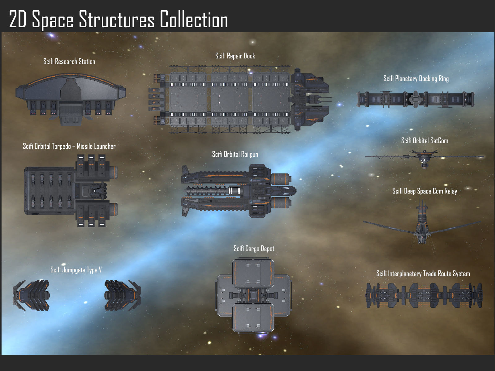 2D Space Structures Collection Texture | CGTrader