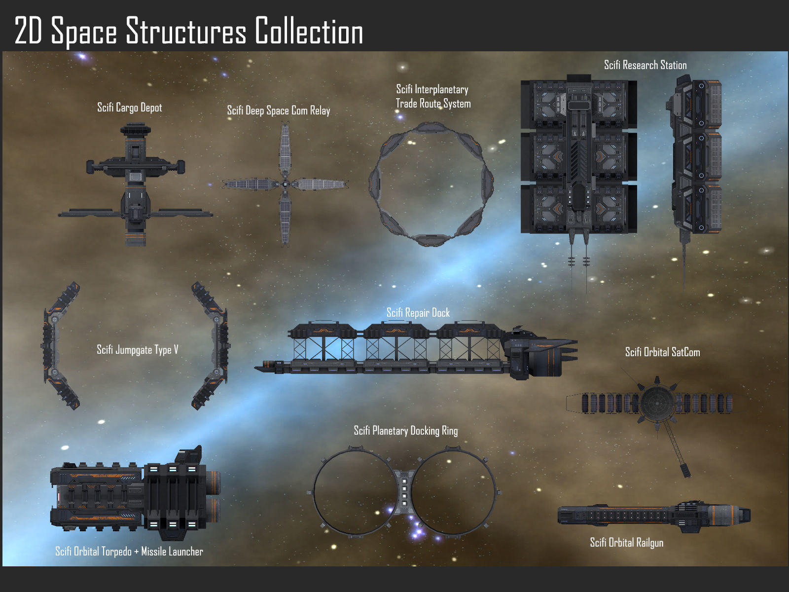 2D Space Structures Collection Texture | CGTrader