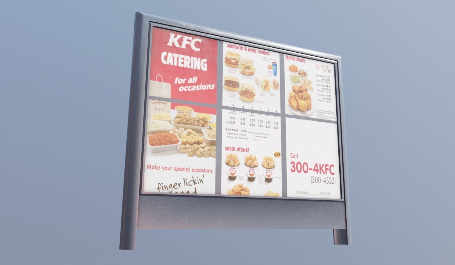 3D model large restaurant menu billboard sign VR / AR / low-poly | CGTrader