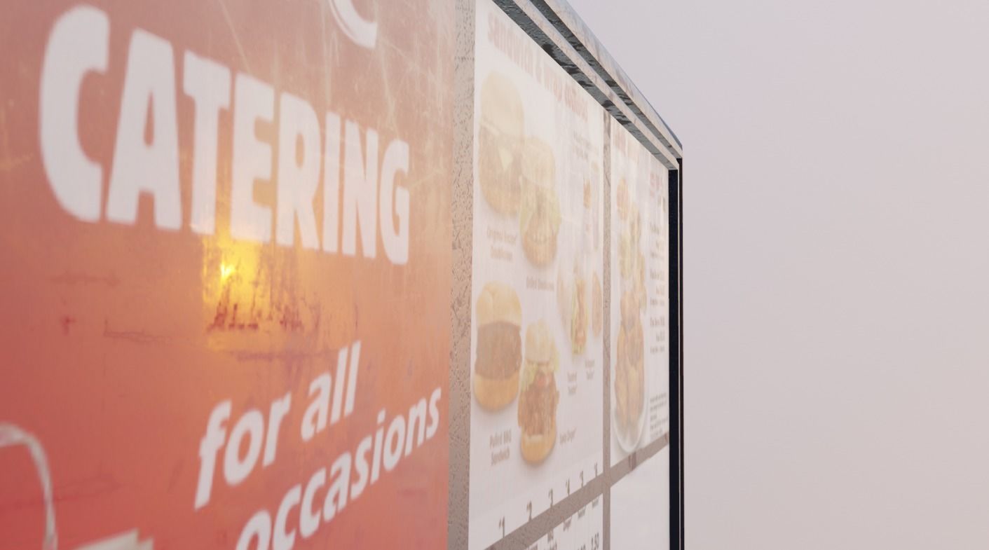 3D model large restaurant menu billboard sign VR / AR / low-poly | CGTrader