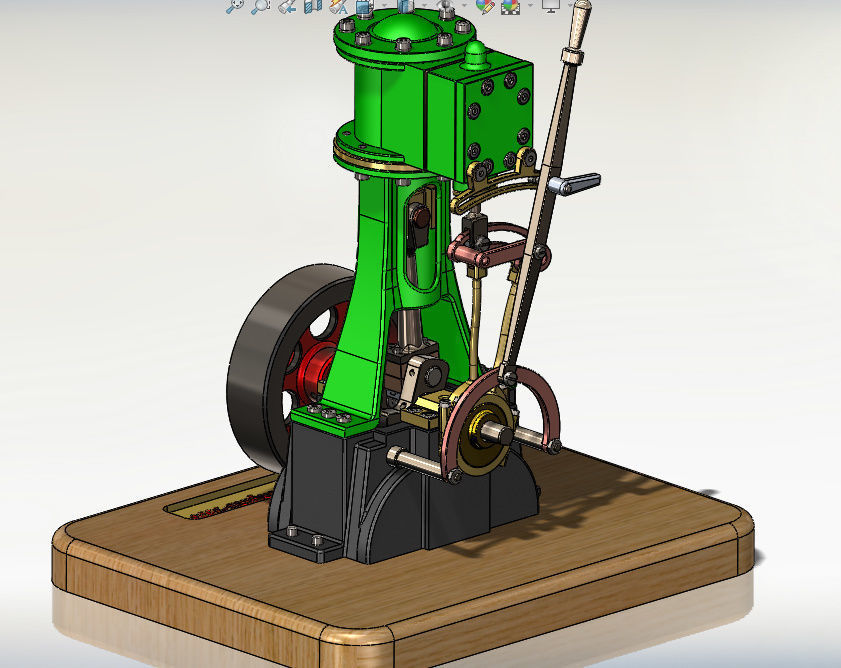 VERTICAL STEAM ENGINE WITH REVERSE GEAR -1830 3D model animated rigged ...