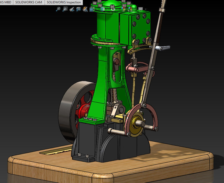 VERTICAL STEAM ENGINE WITH REVERSE GEAR -1830 3D model animated rigged ...