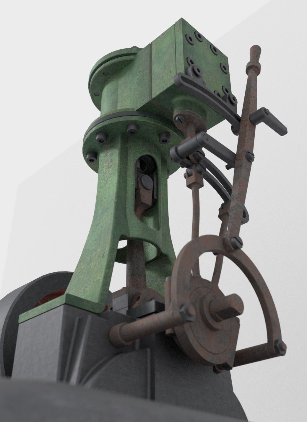 VERTICAL STEAM ENGINE WITH REVERSE GEAR -1830 3D model animated rigged ...