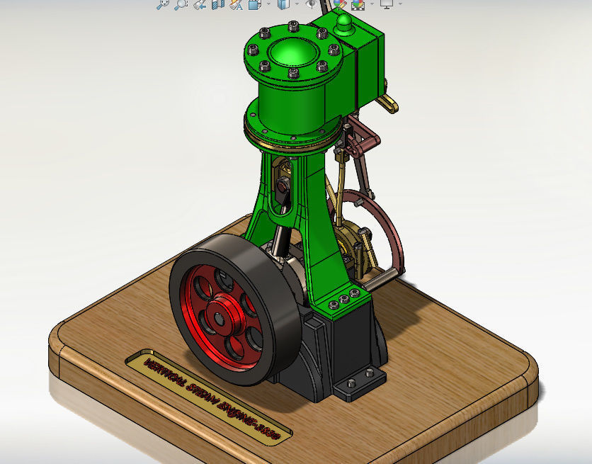 VERTICAL STEAM ENGINE WITH REVERSE GEAR -1830 3D model animated rigged ...