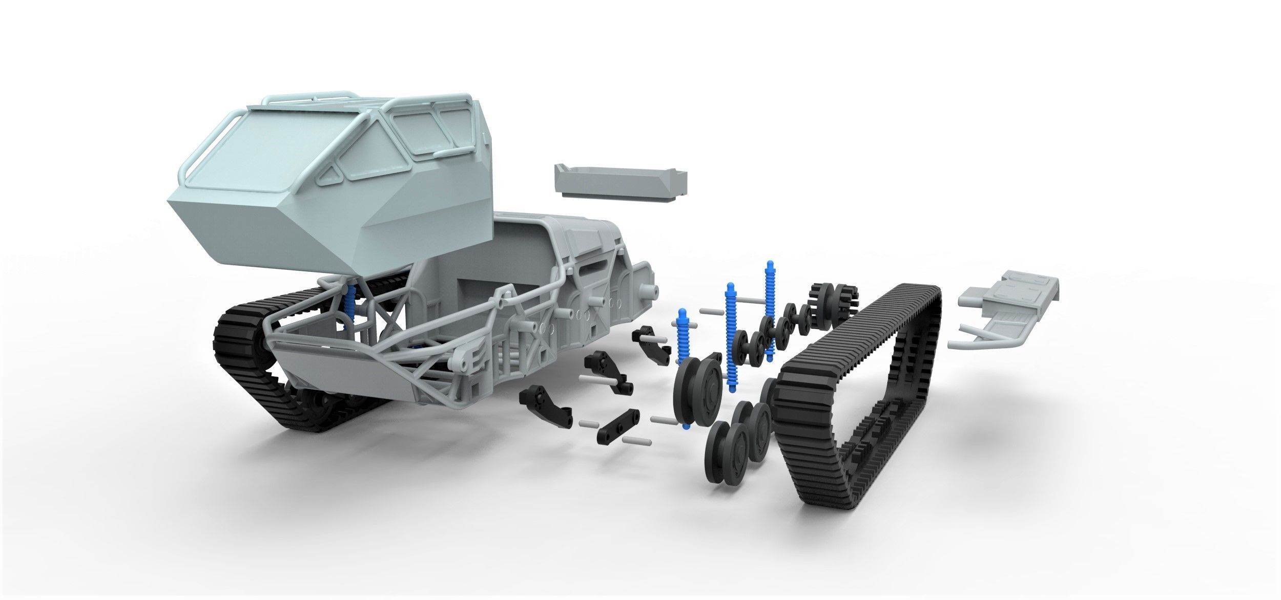 Tracked vehicle Scale 1 to 24 3D model 3D printable | CGTrader
