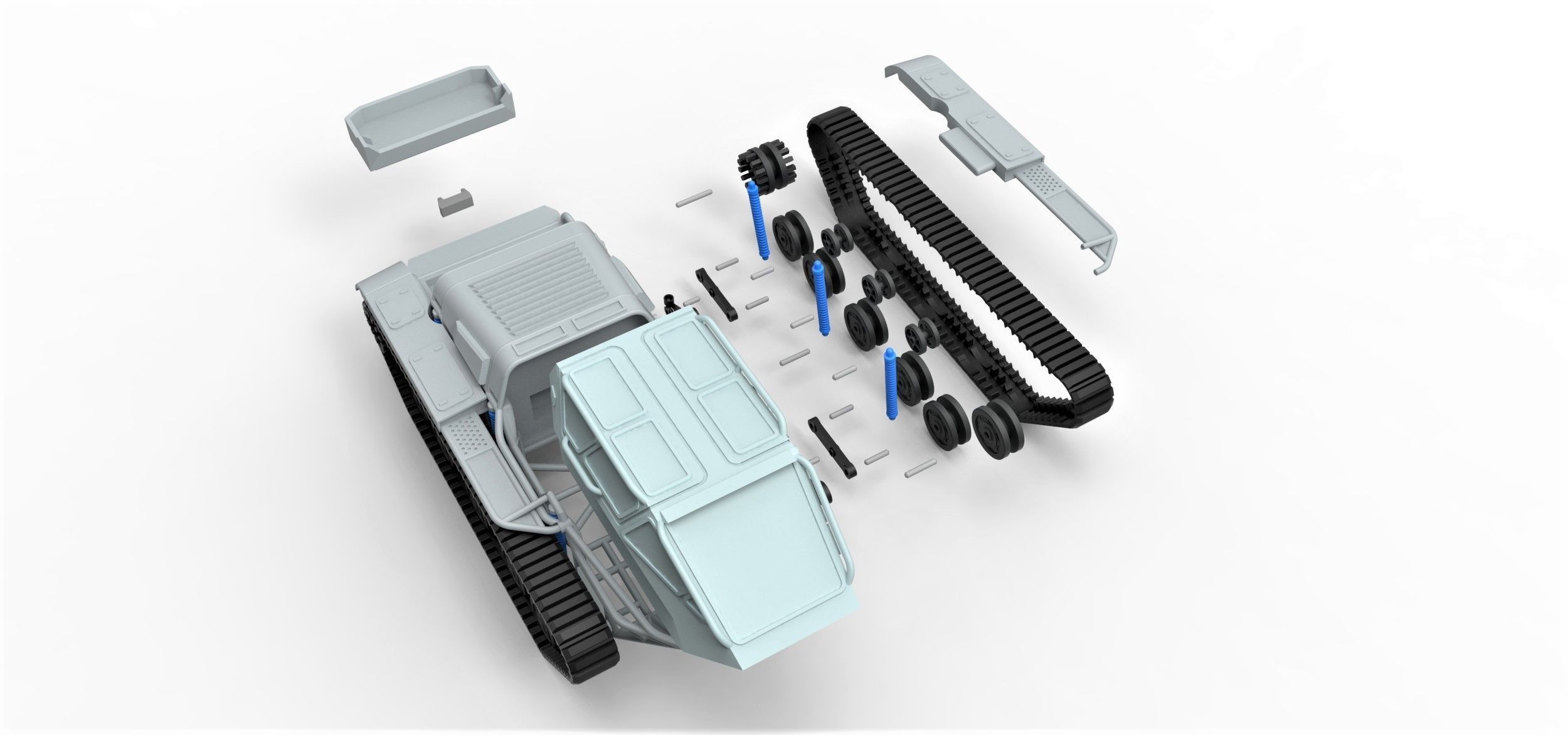 Tracked vehicle Scale 1 to 24 3D model 3D printable | CGTrader