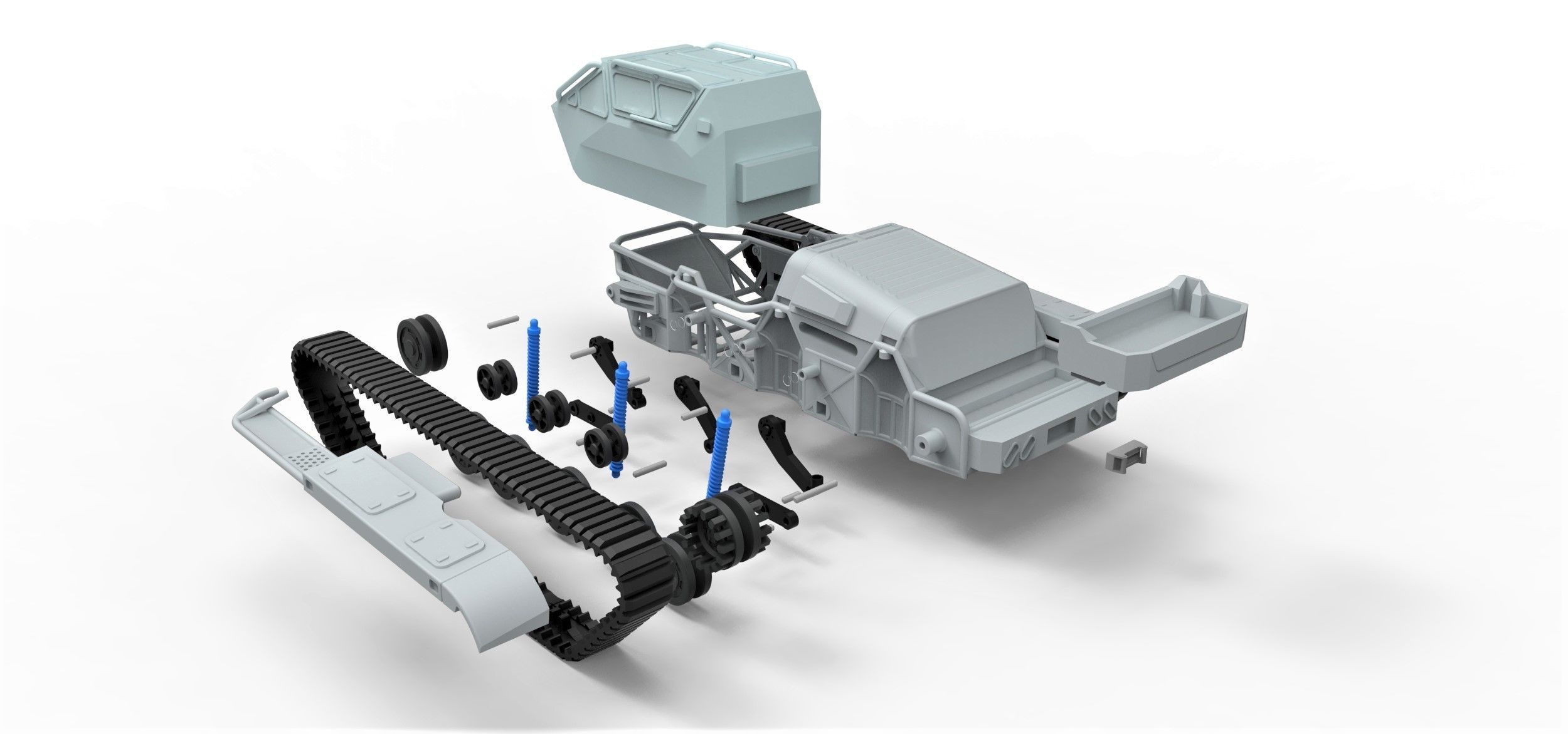 Tracked vehicle Scale 1 to 24 3D model 3D printable | CGTrader