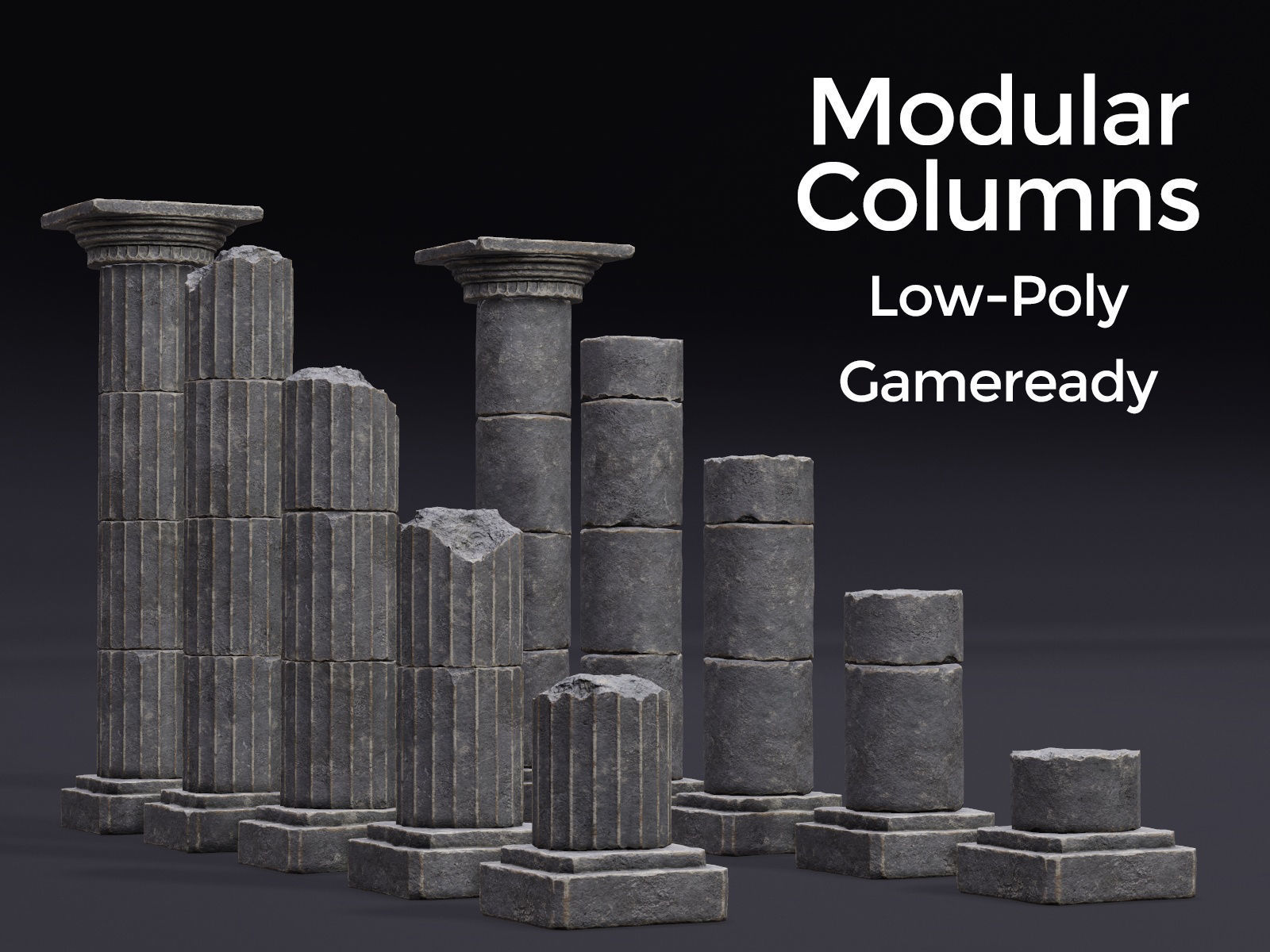 3D model Modular Columns VR / AR / low-poly | CGTrader