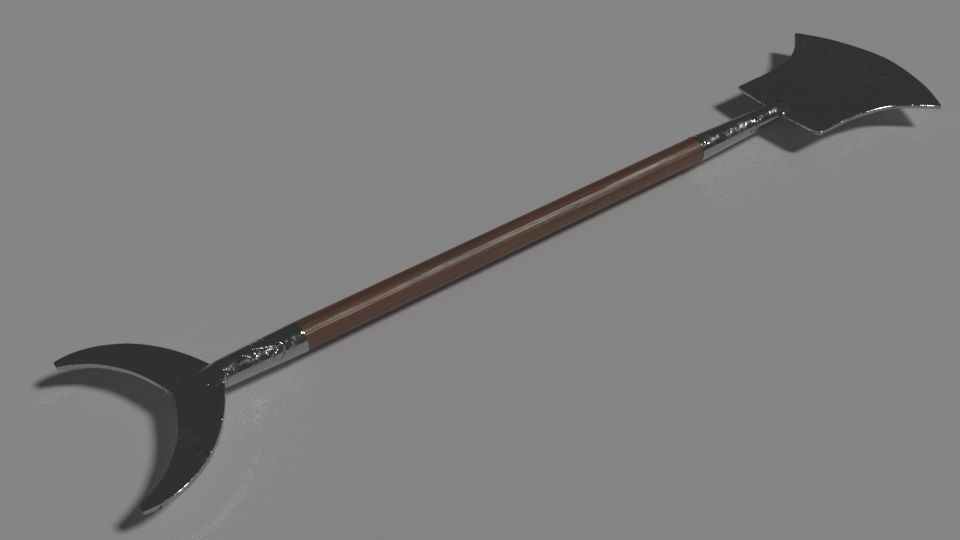 Chinese Blunt Shaolin Monk Spade 3D model BLEND