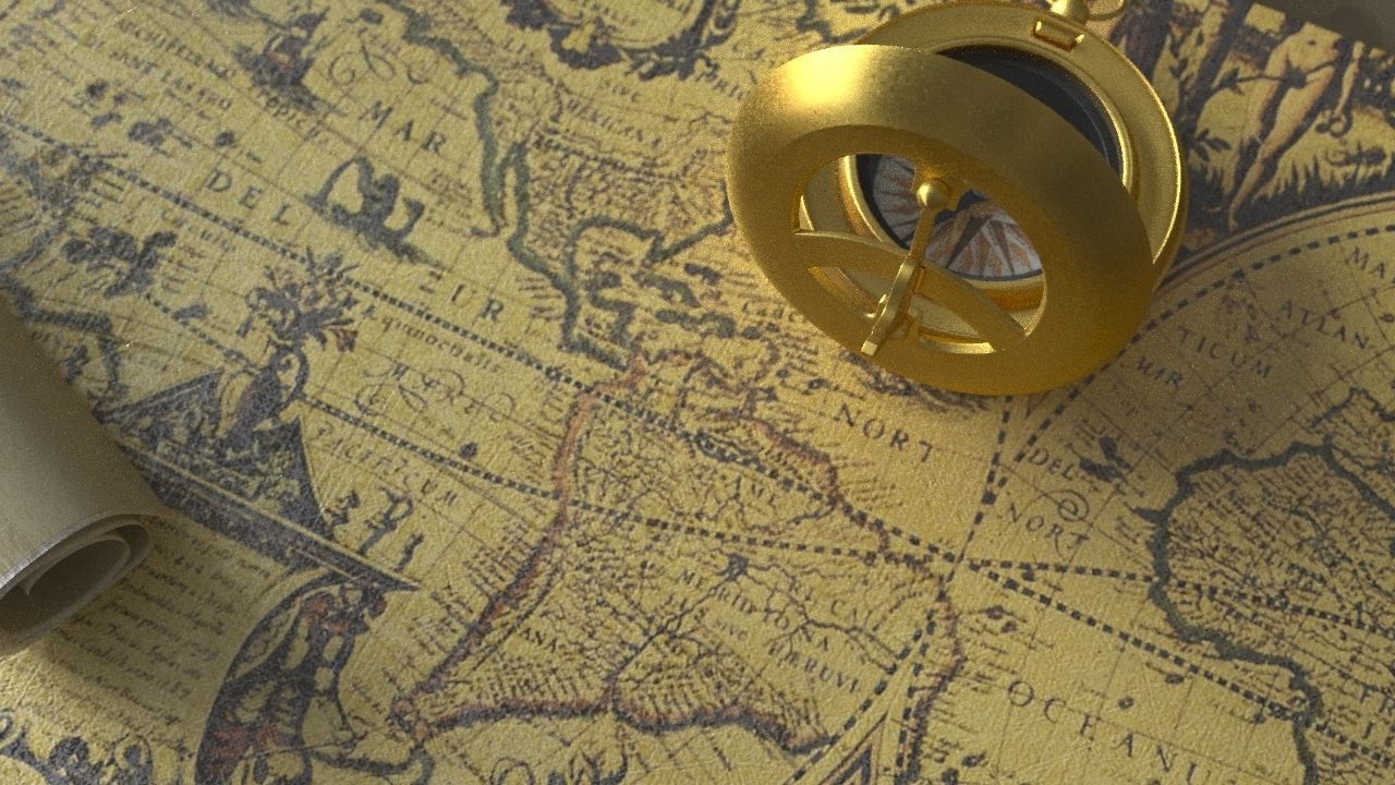 Kompass MAP treasure 3D model | CGTrader