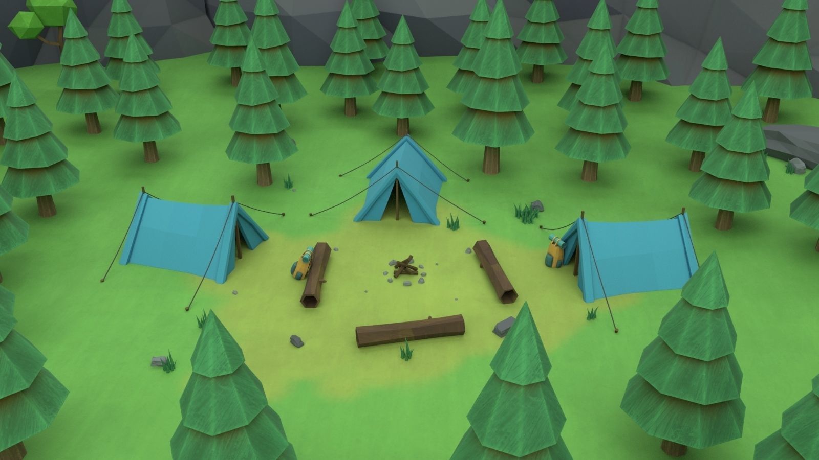3D model Cartoon Camp VR / AR / low-poly | CGTrader