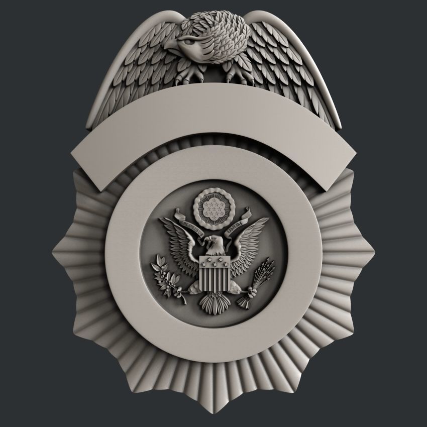 3d STL models for CNC router badge B3 3D model | CGTrader