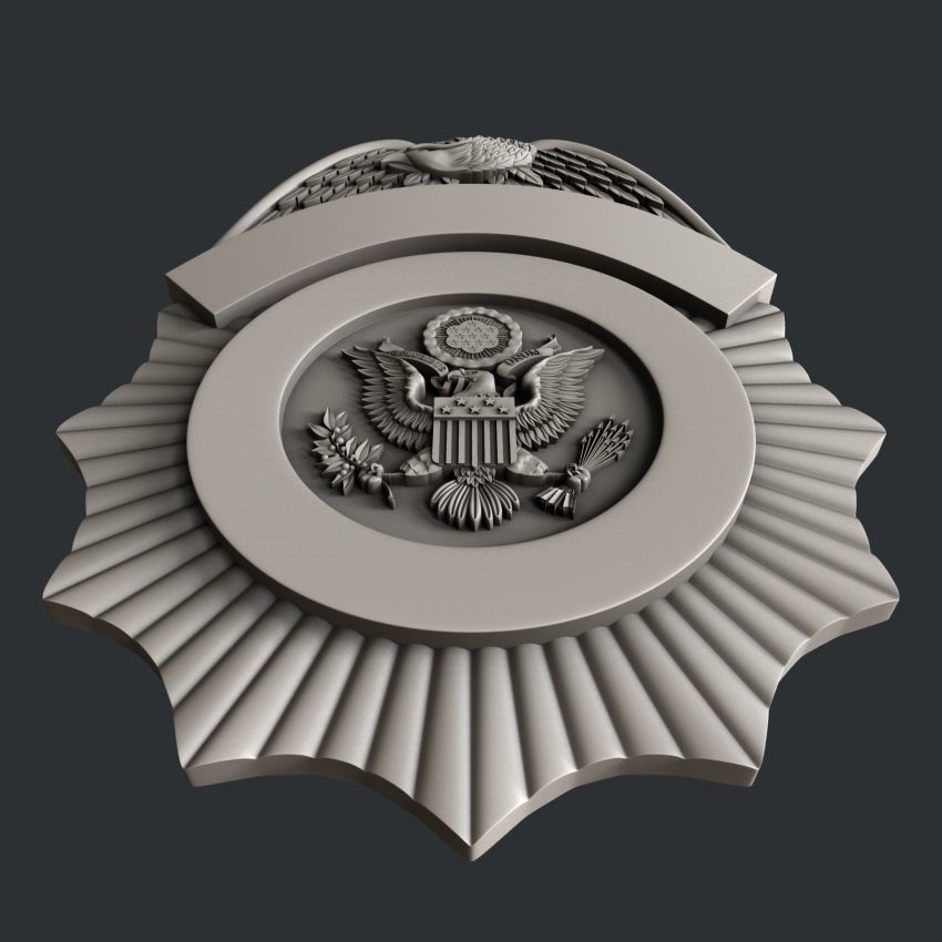 3d STL models for CNC router badge B3 3D model | CGTrader