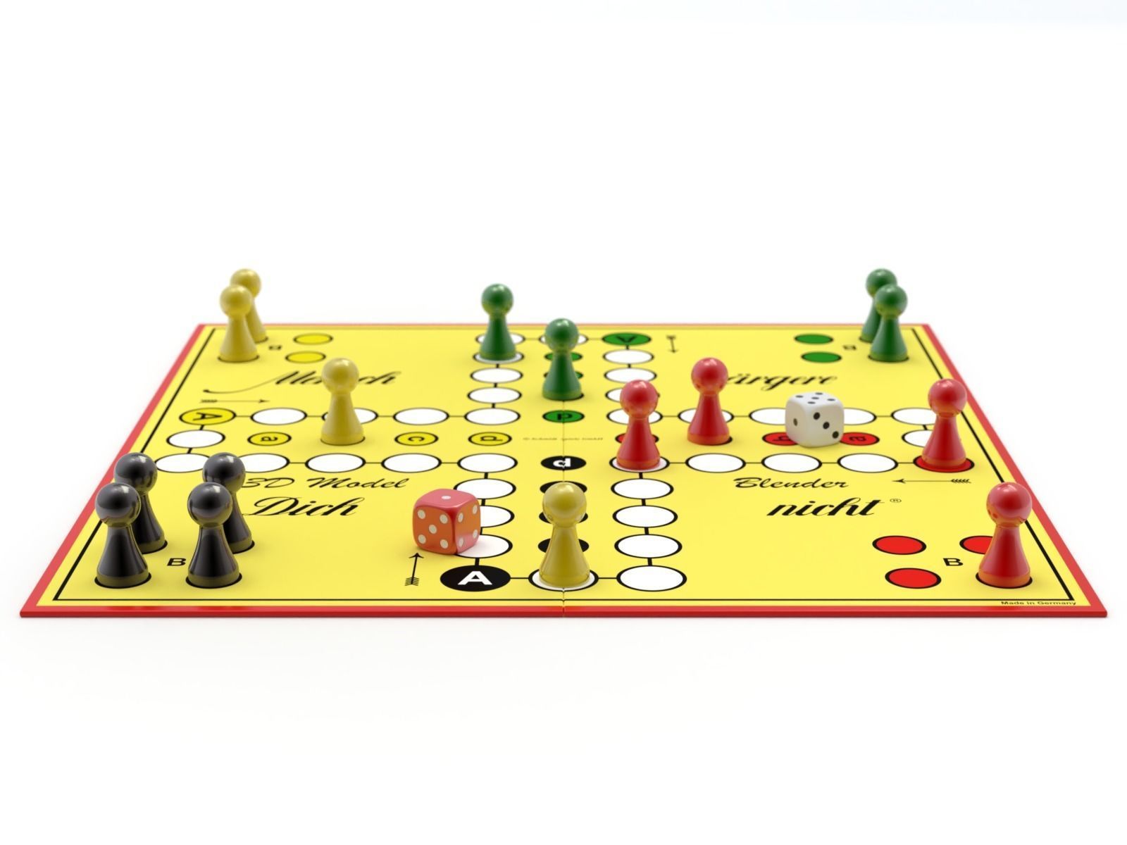 Do not get angry man game or English Ludo 3D model | CGTrader