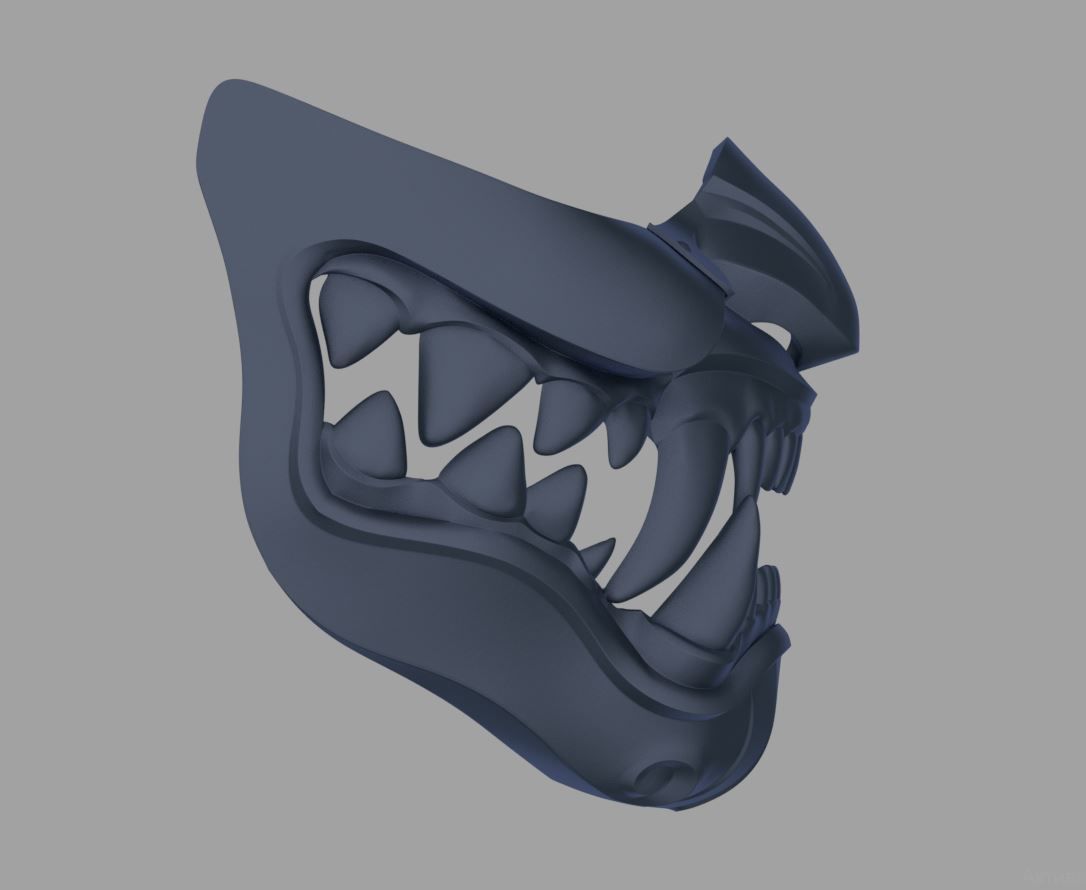 Kitana Samurai mask for face from Mortal Kombat 11 3D model 3D ...