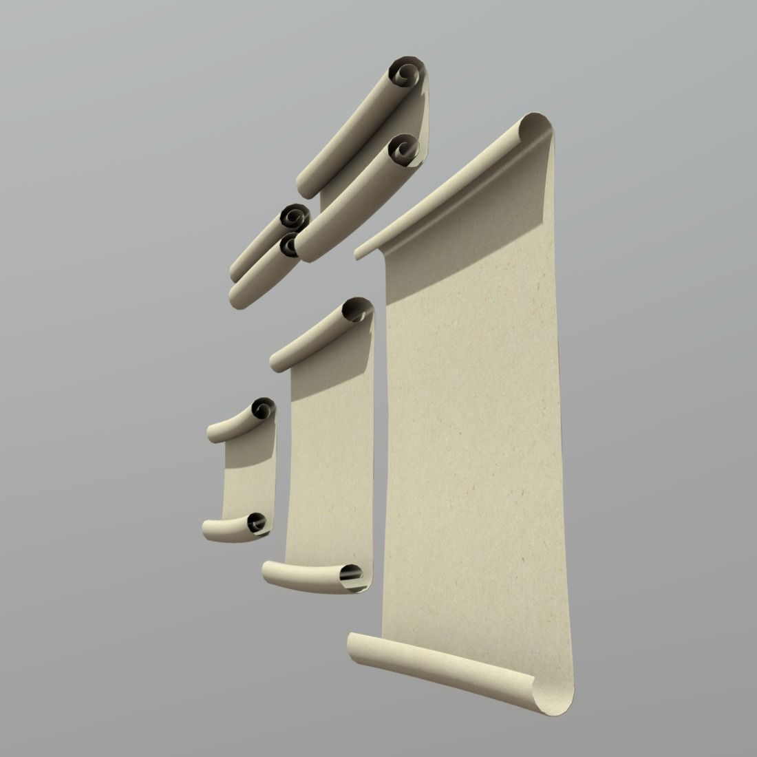 3D model Paper Scroll VR / AR / low-poly | CGTrader