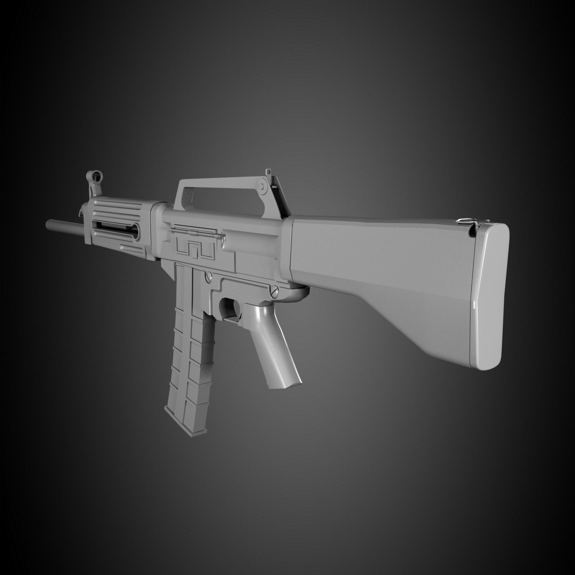 3D model USAS 12 Shotgun low pol VR / AR / low-poly | CGTrader