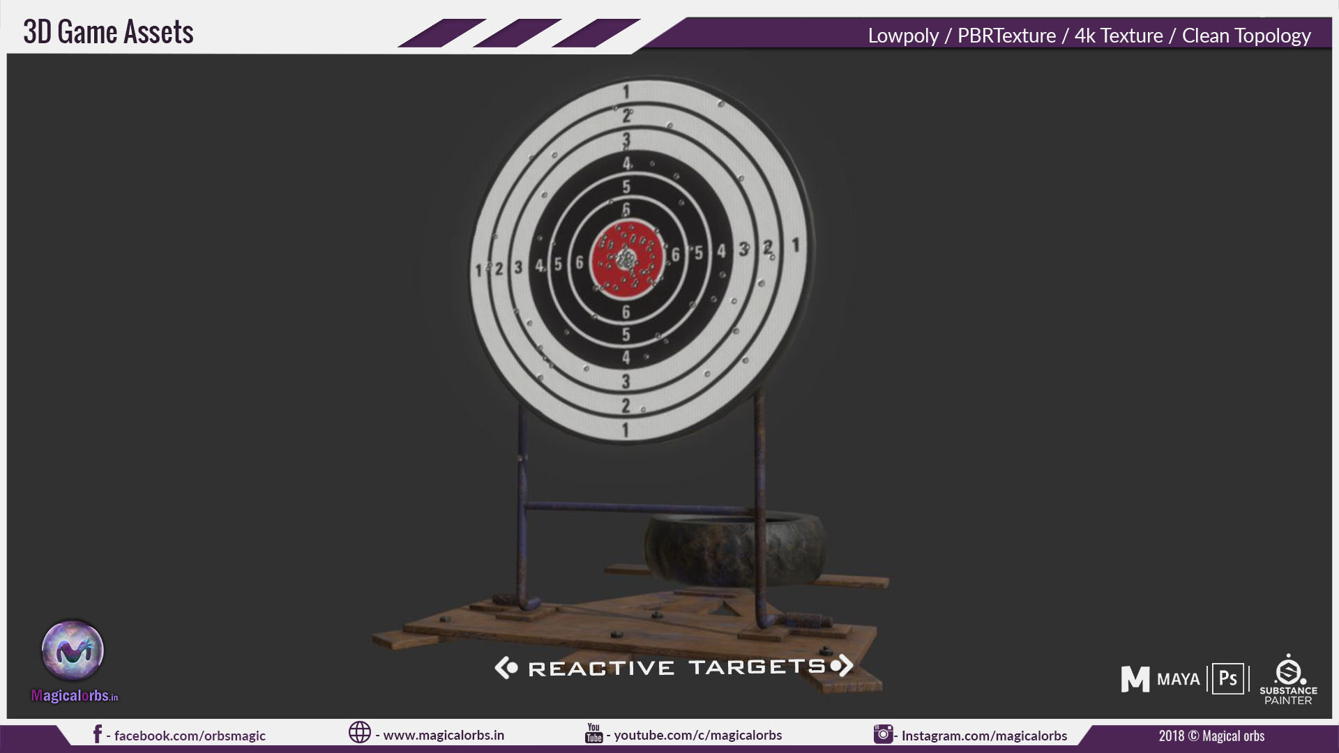 3D model Reactive Target Game props VR / AR / low-poly | CGTrader