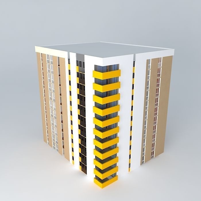 10 storey building free 3D model | CGTrader