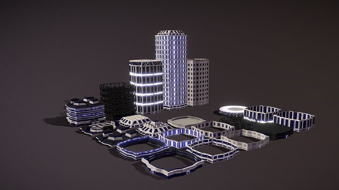 3D model Apartment Houses - Modular pack VR / AR / low-poly | CGTrader