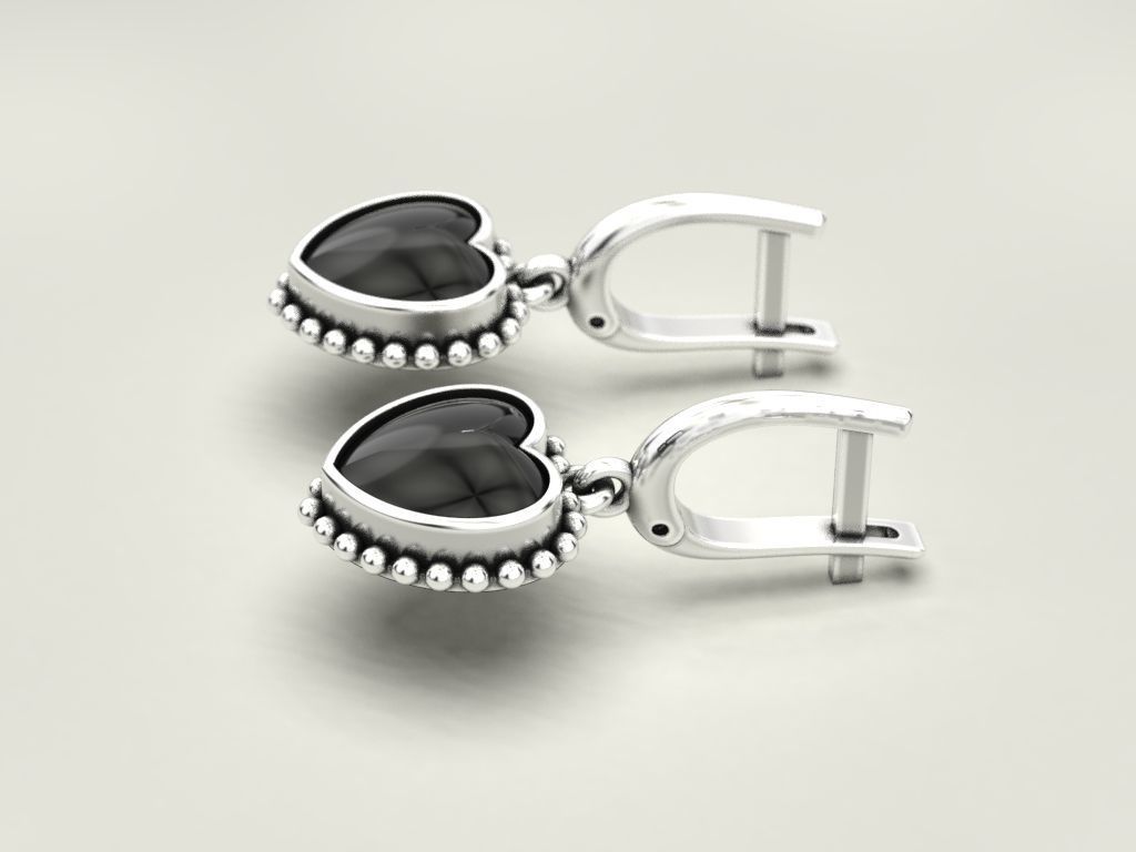 Heart earrings 3D model 3D printable | CGTrader