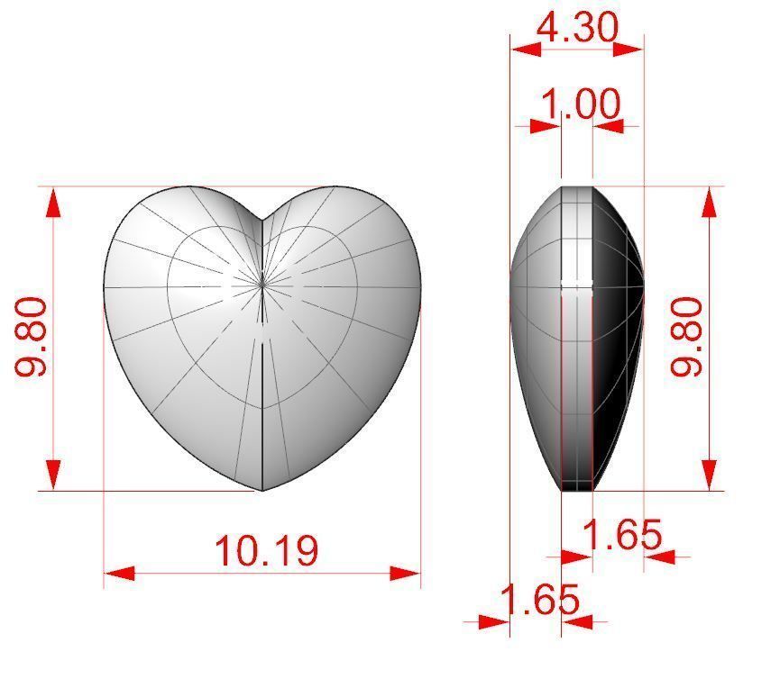 Heart earrings 3D model 3D printable | CGTrader