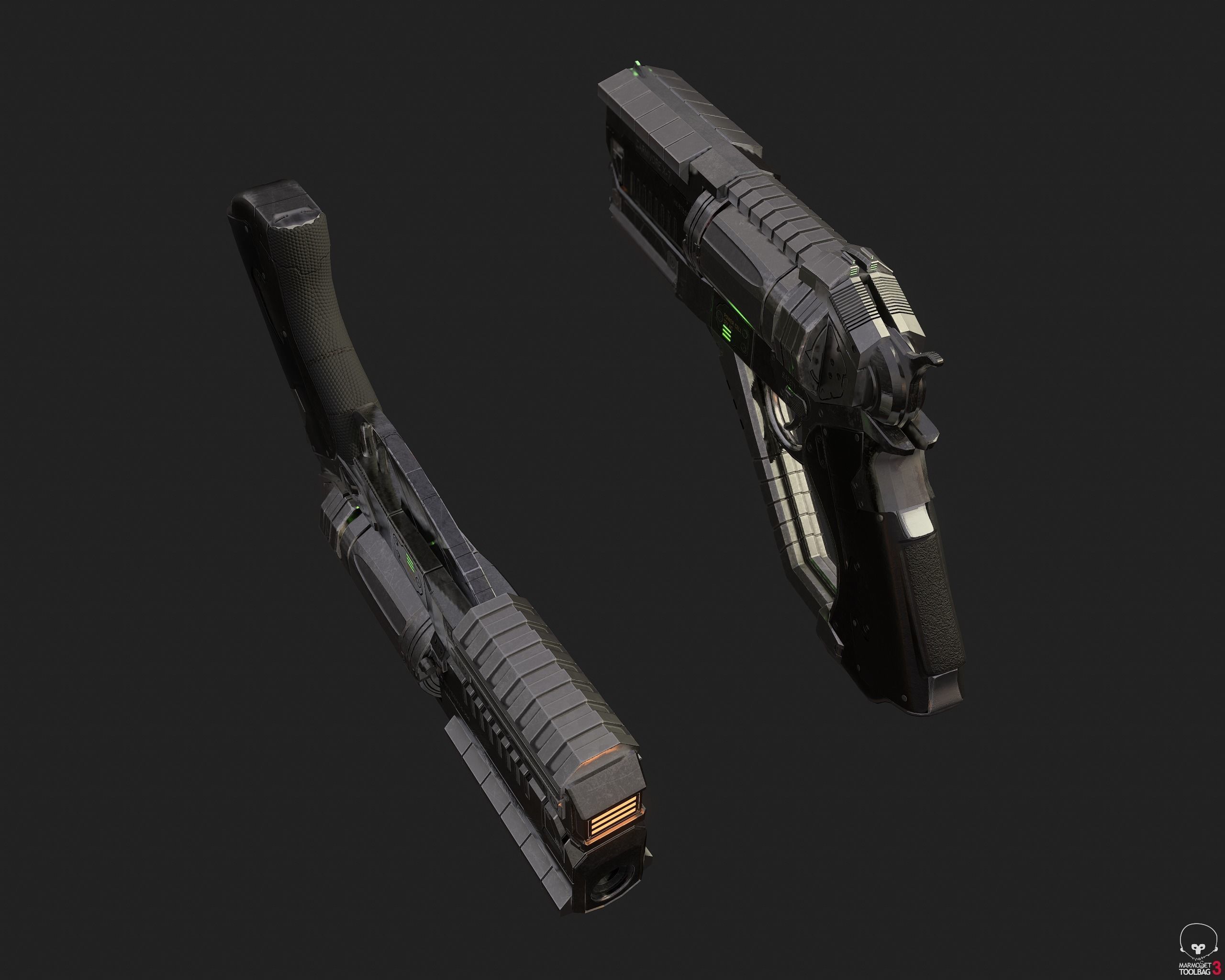 3D model Revolver-Pistol Hybrid VR / AR / low-poly rigged animated ...