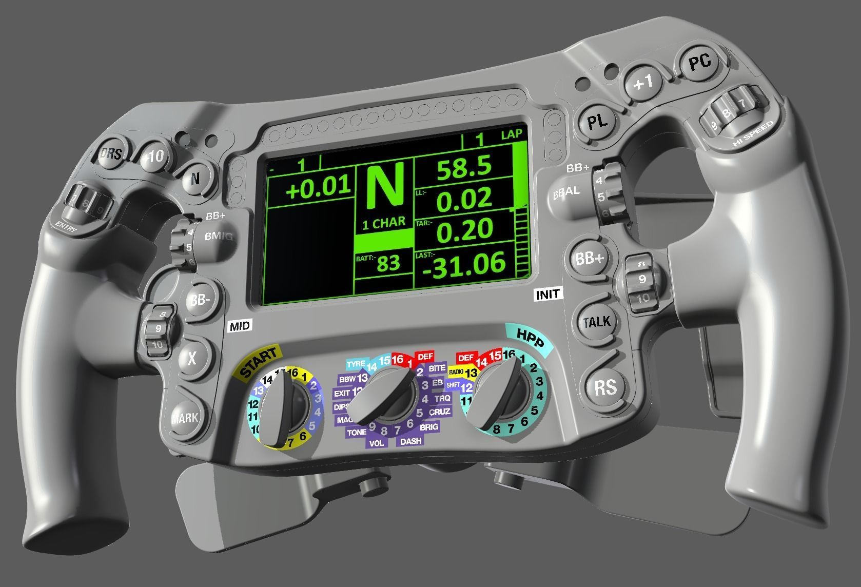 Mercedes W07 F1 steering wheel 3D model | CGTrader