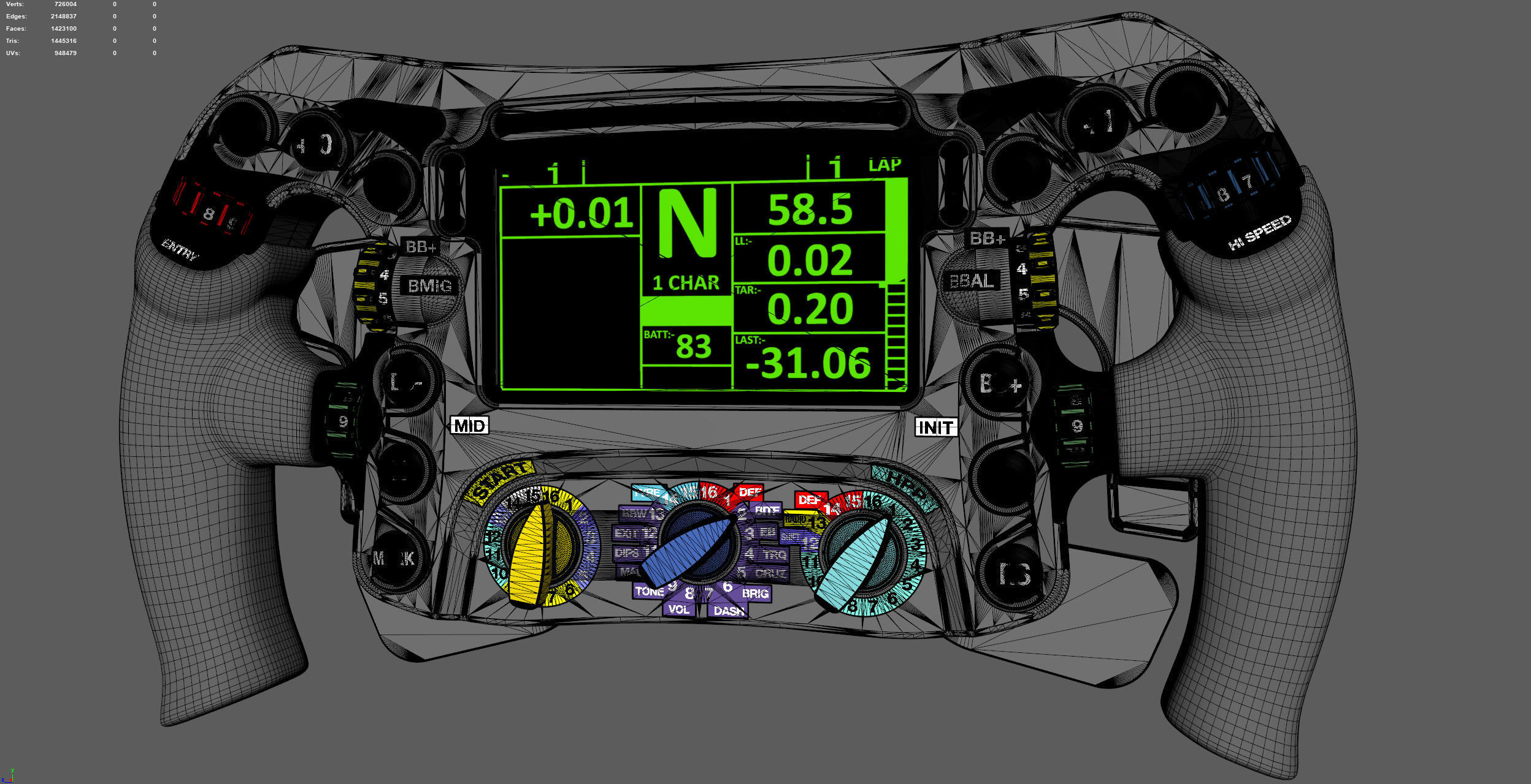 Mercedes W07 F1 steering wheel 3D model | CGTrader