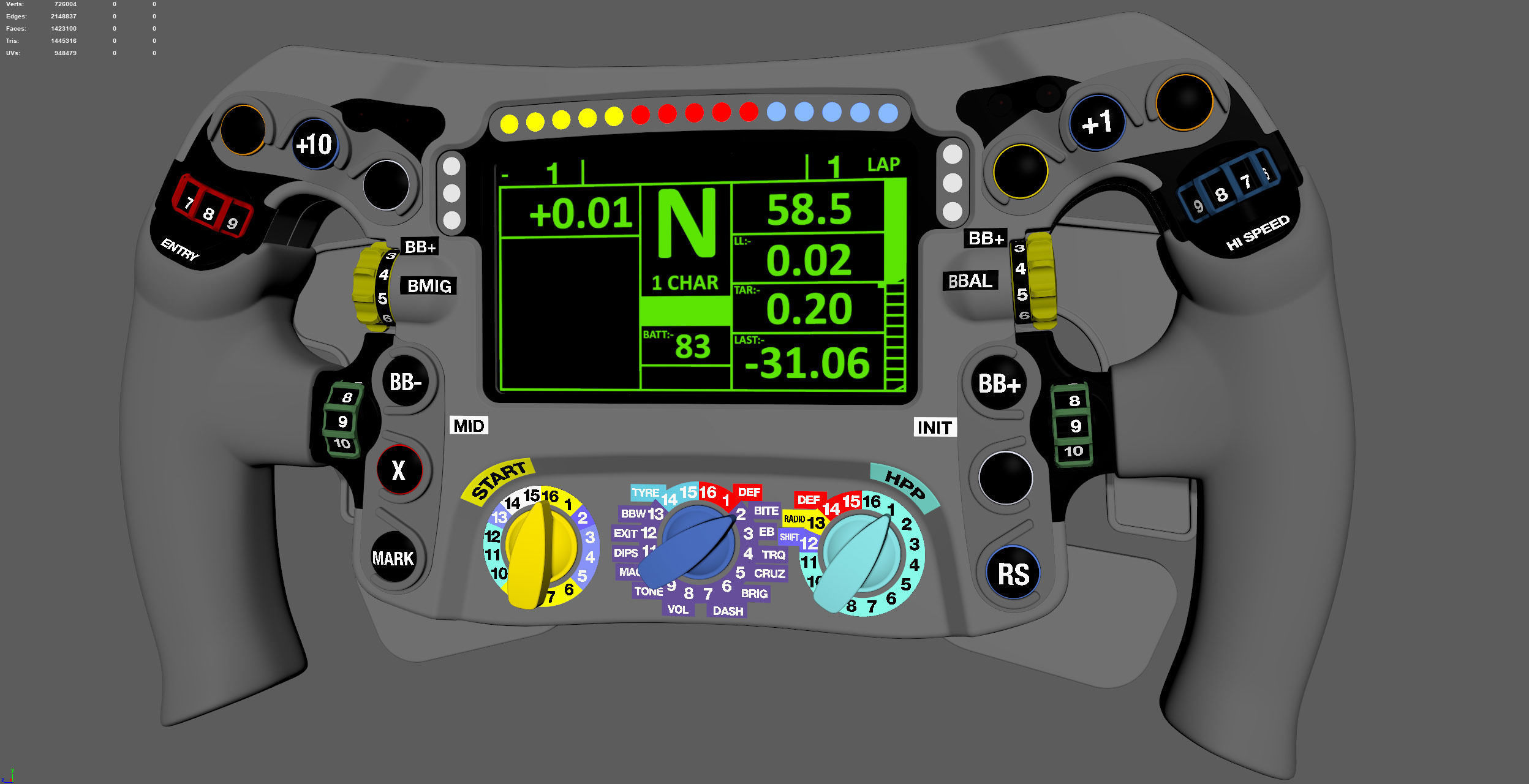 Mercedes W07 F1 steering wheel 3D model | CGTrader