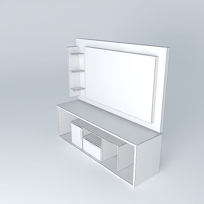 TV panel with Rack free 3D model | CGTrader