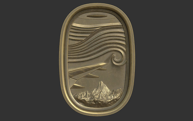 Airplane window relief 3D model 3D printable | CGTrader