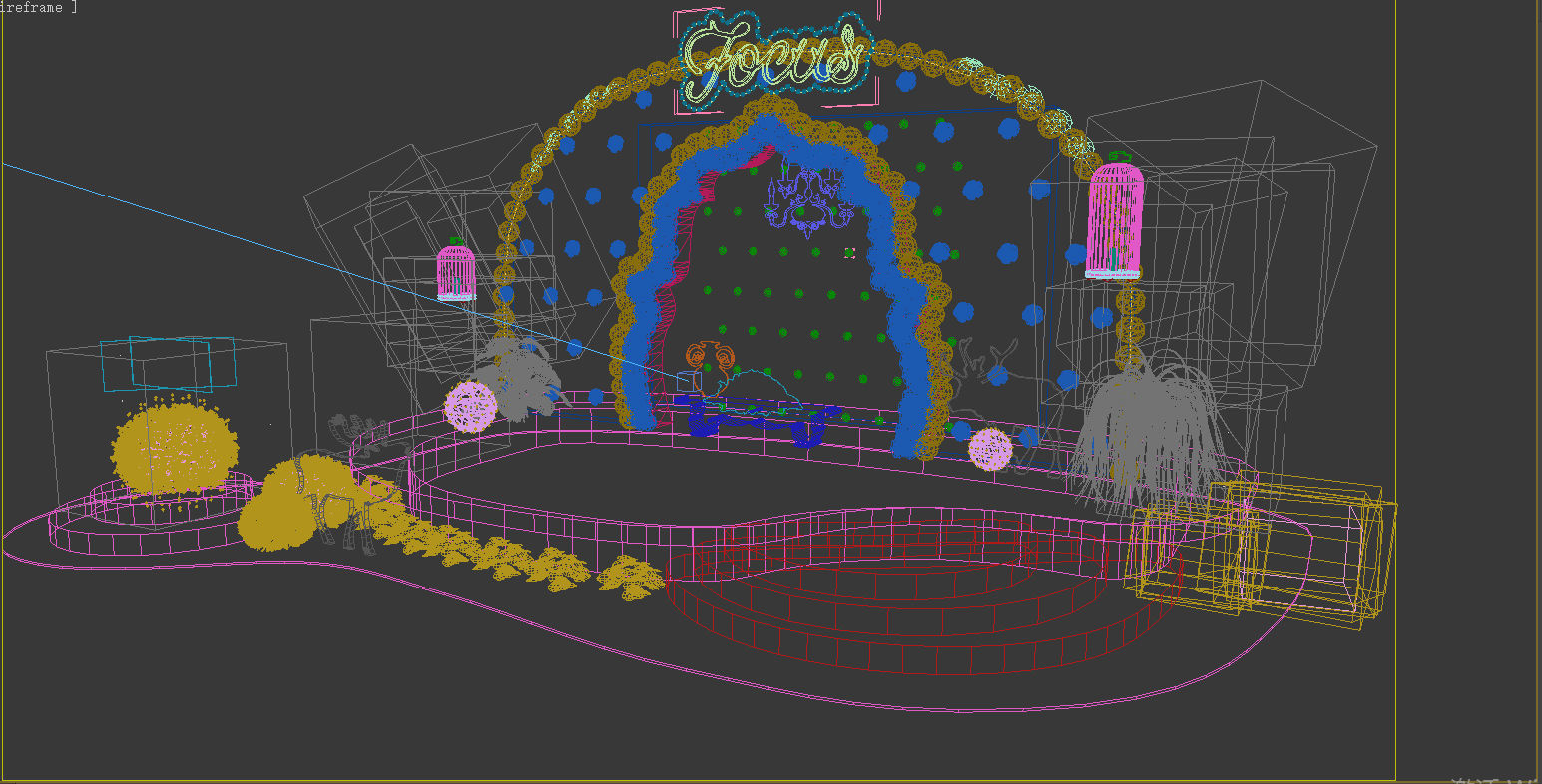 Green fresh plants stage design 3D model | CGTrader