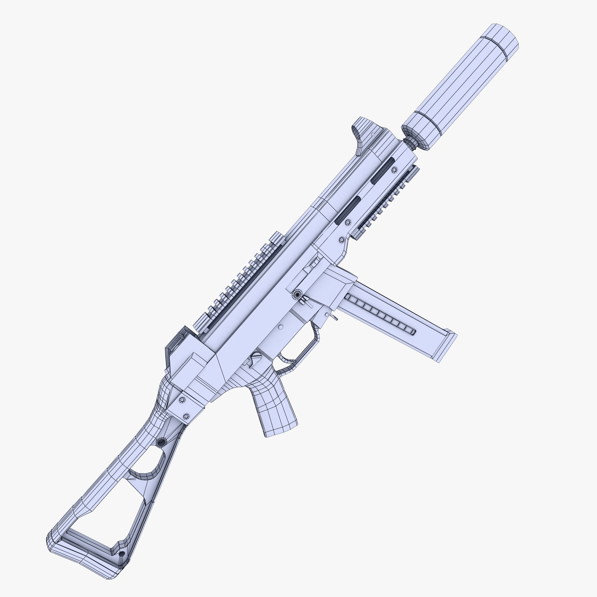 3D model UMP 45 Submachine Gun Supressed 2 VR / AR / low-poly | CGTrader