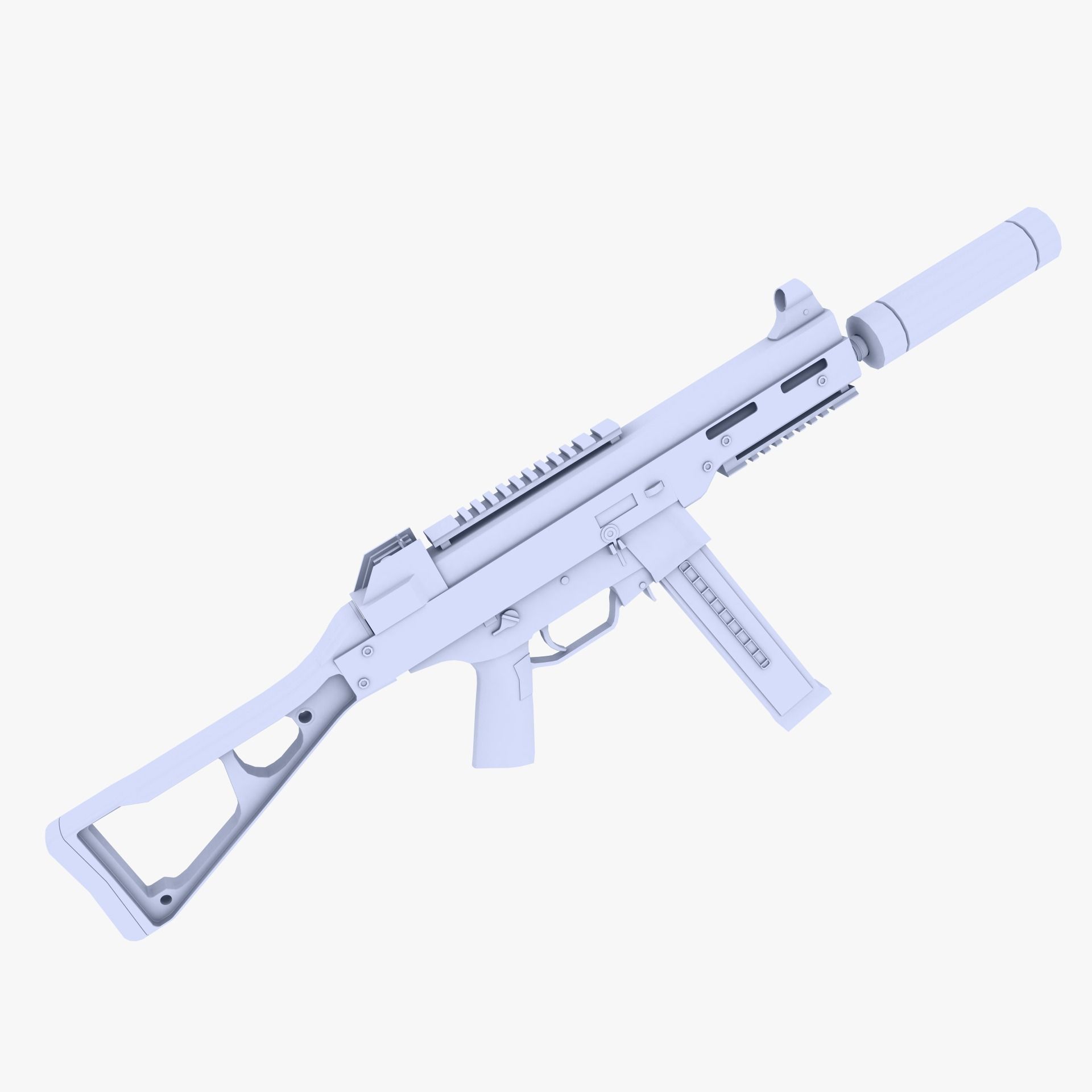 3D model UMP 45 Submachine Gun Supressed 2 VR / AR / low-poly | CGTrader