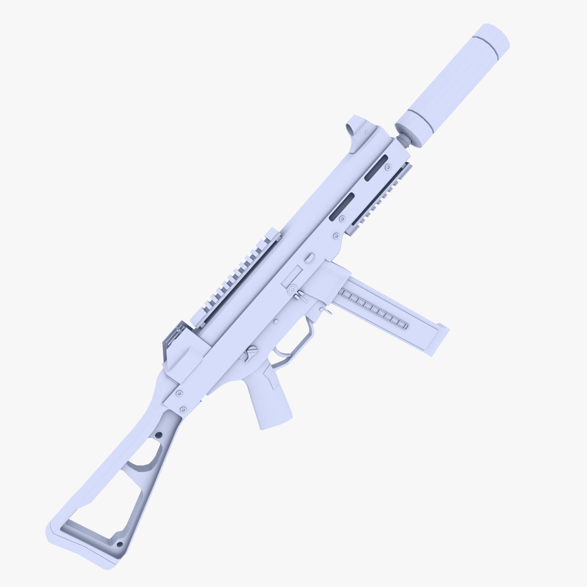 3D model UMP 45 Submachine Gun Supressed 2 VR / AR / low-poly | CGTrader
