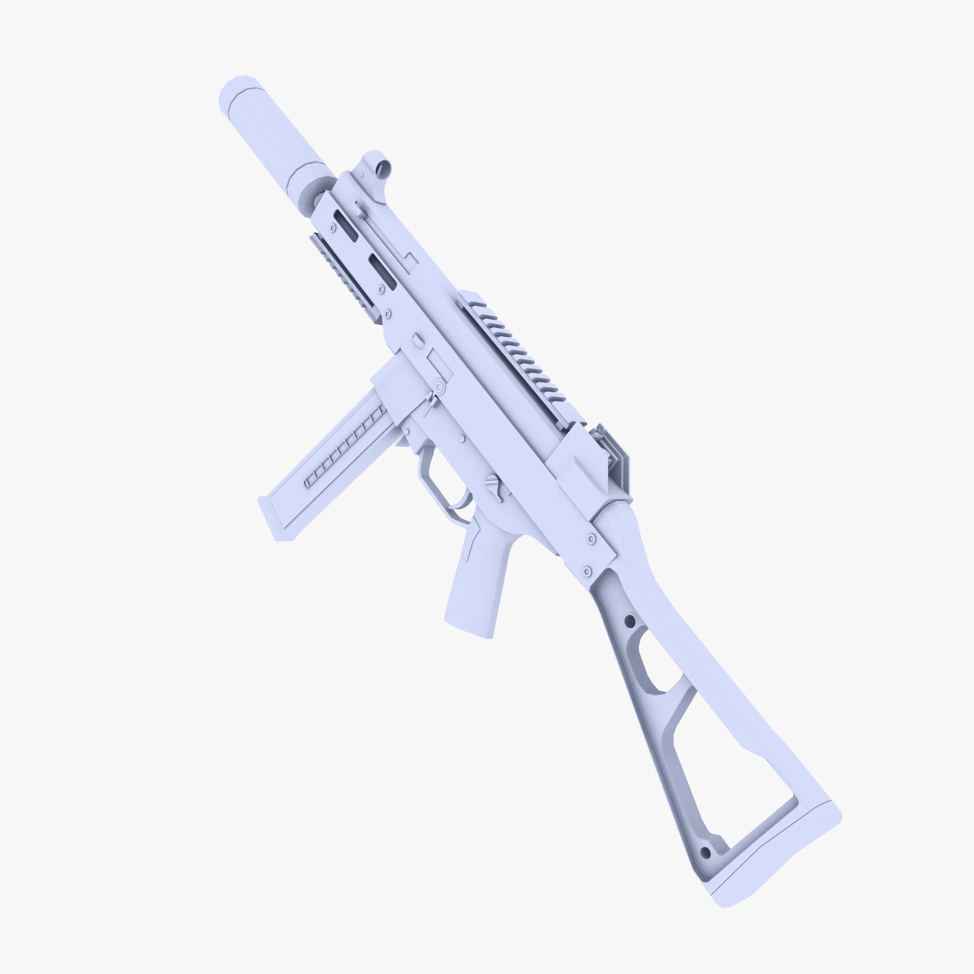 3D model UMP 45 Submachine Gun Supressed 2 VR / AR / low-poly | CGTrader